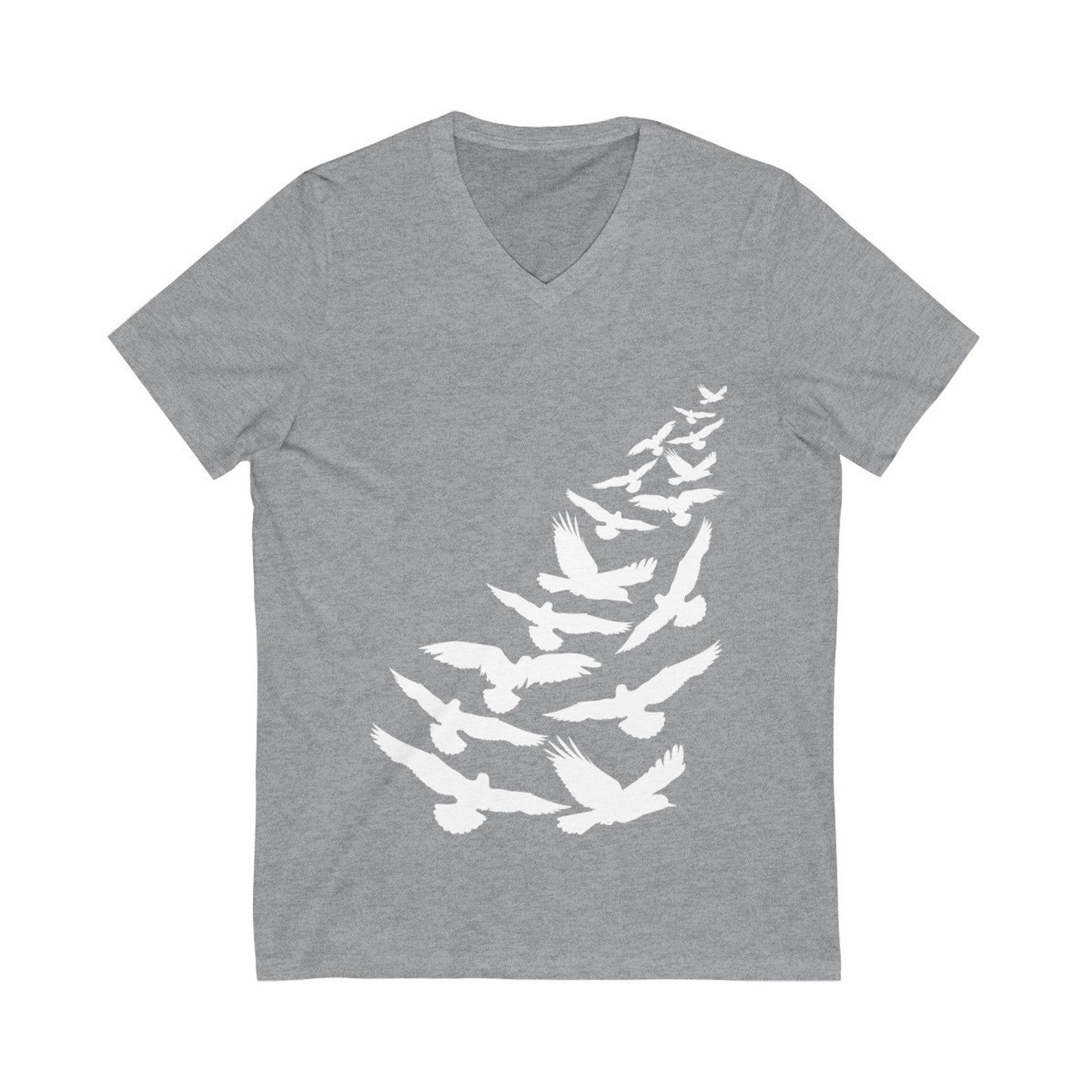Bird Shirts, Birds Flying V-neck Short-sleeve Unisex Tee, Cute Fashion ...