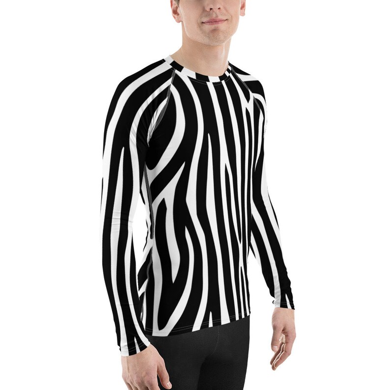 Animal Print Shirt, Men's Rash Guard, Zebra Print, Gifts for Him, Mens ...