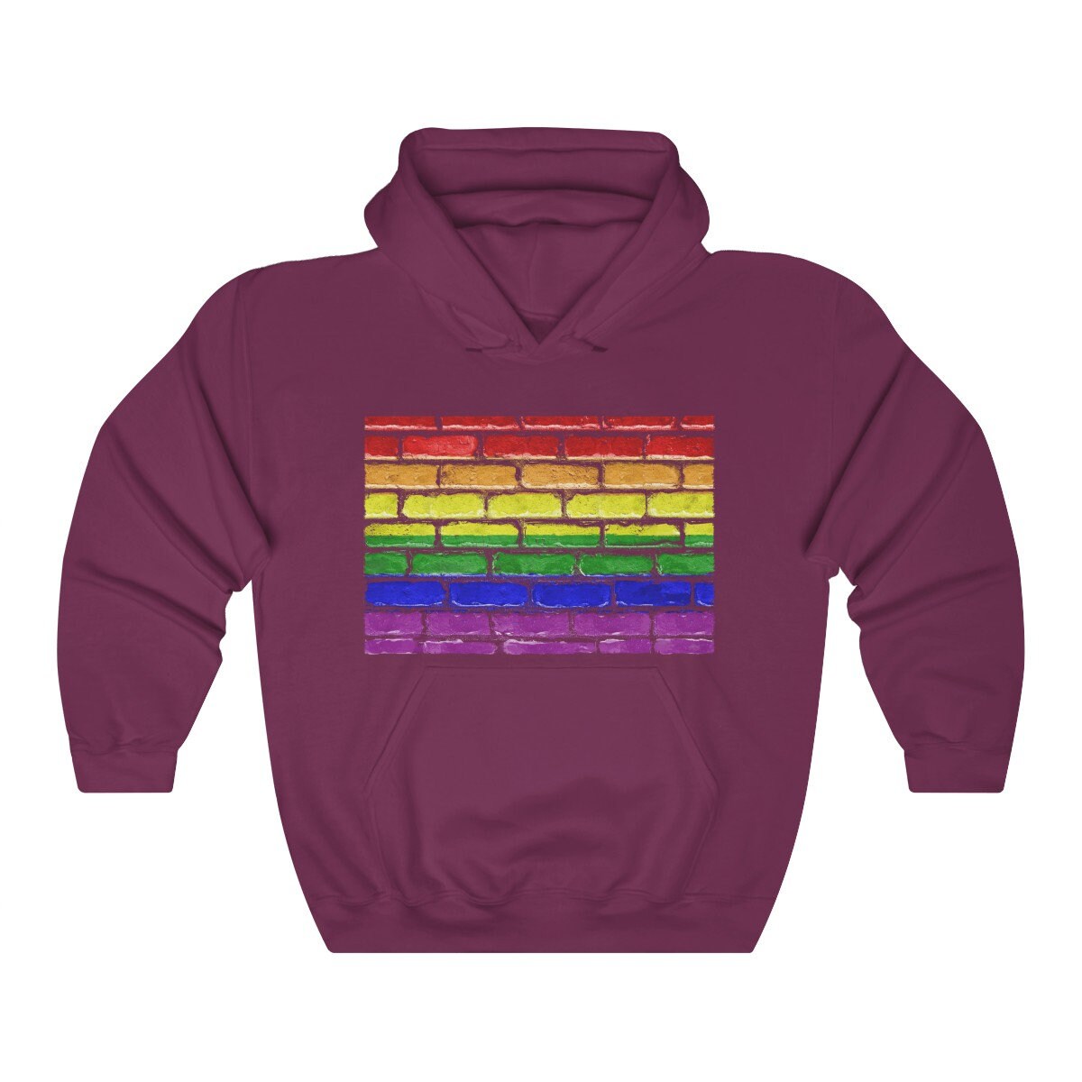 LGBTQ Rainbow Pride Clothing, Rainbow Unisex Heavy Blend Hooded ...