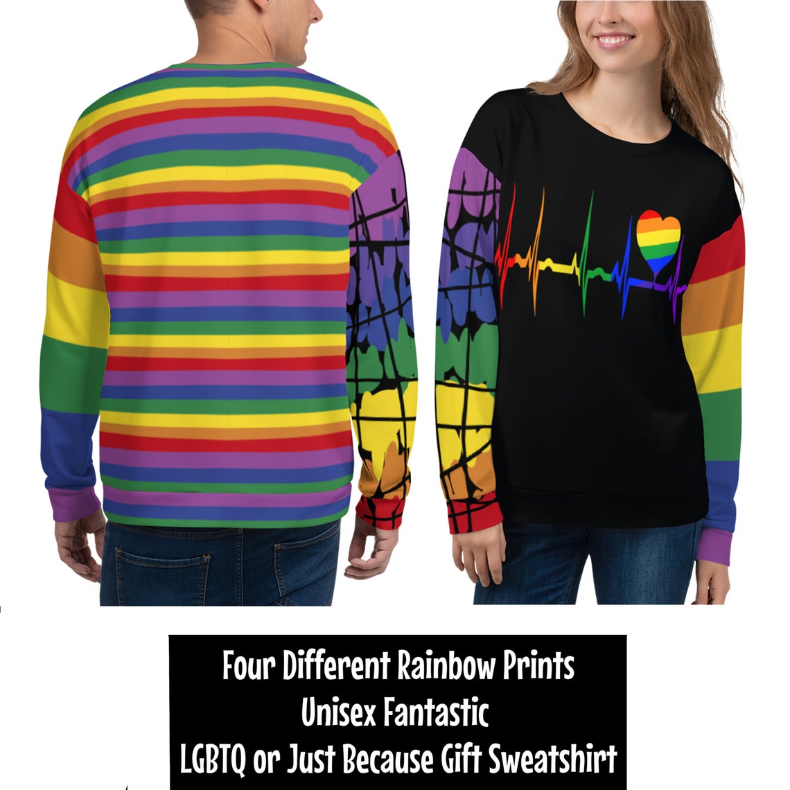 Unisex LGBTQ Rainbow Sweatshirt Lgbtq Rainbow Pride Gay - Etsy