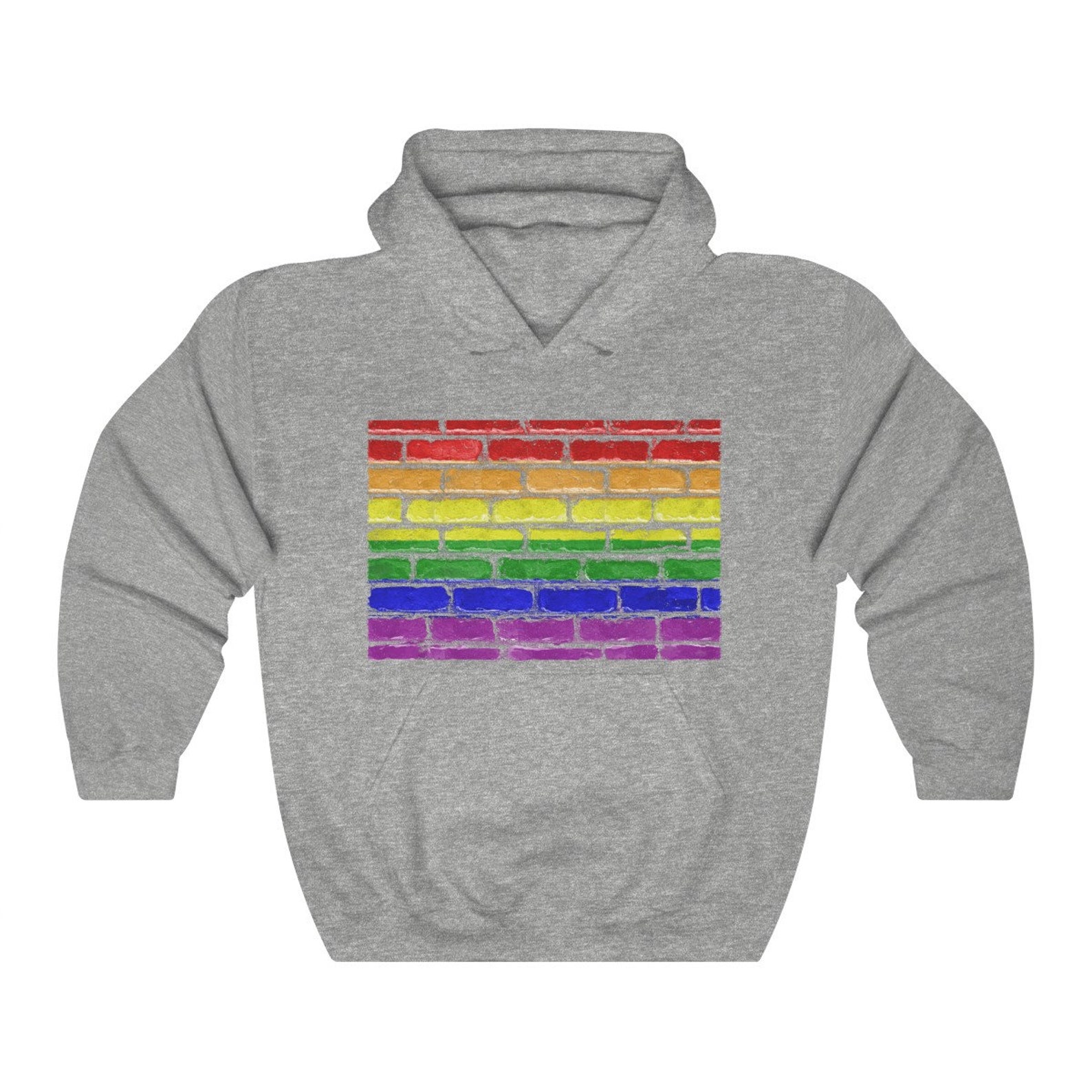 LGBTQ Rainbow Pride Clothing, Rainbow Unisex Heavy Blend Hooded ...