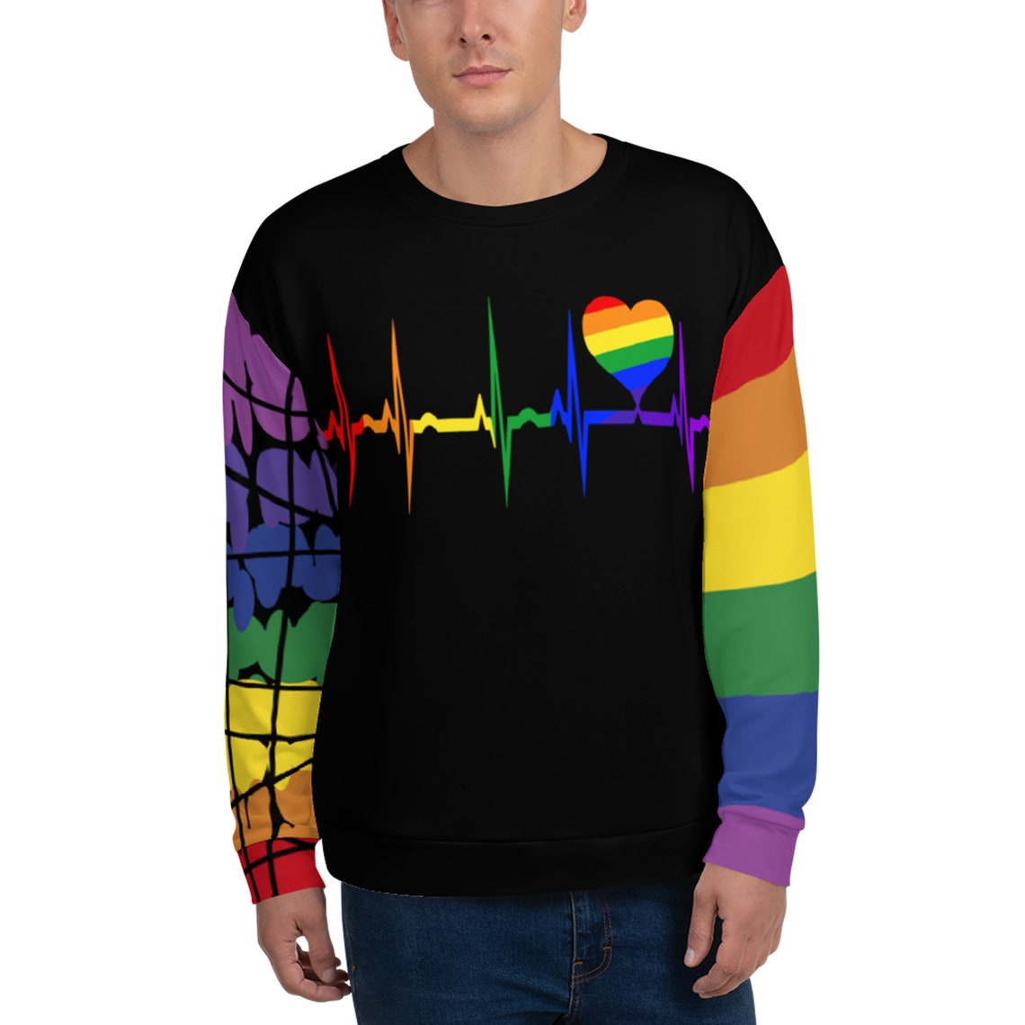 Unisex LGBTQ Rainbow Sweatshirt, Lgbtq Rainbow Pride, Gay Lesbian ...