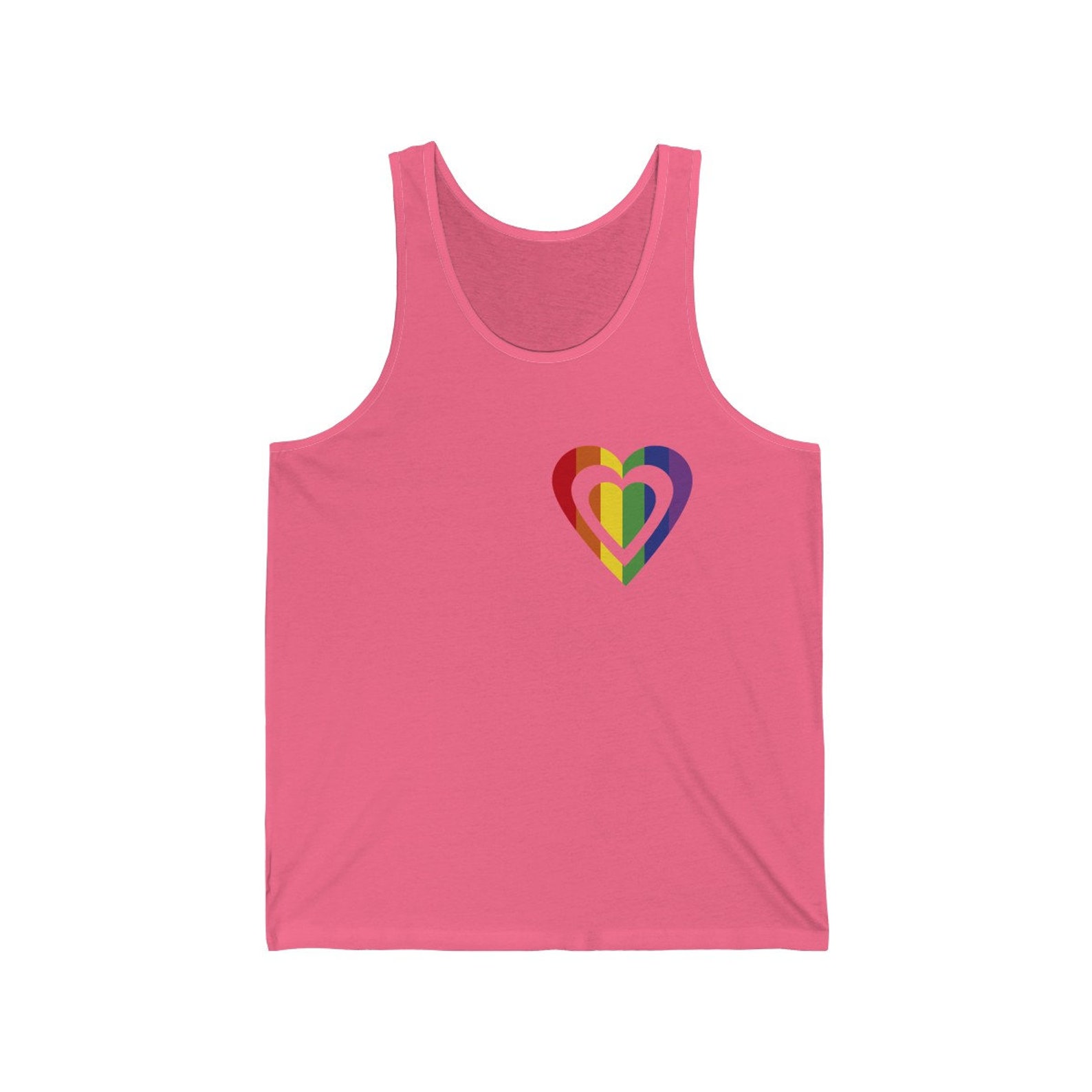 Gay Pride Tank Top Pride Clothing Rainbow Heart Shirt Etsy