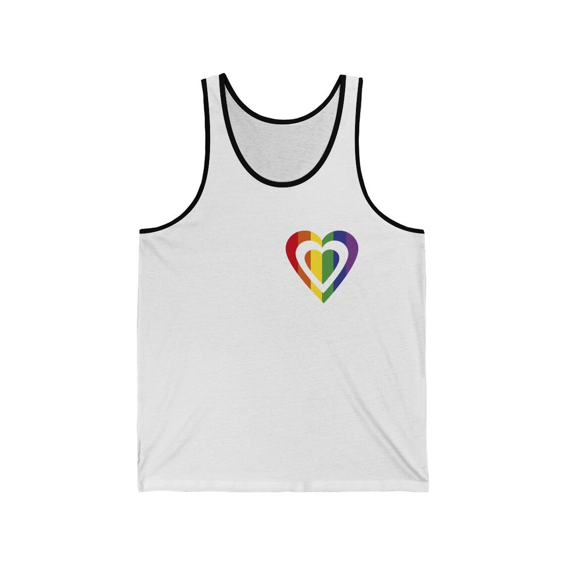 Gay Pride Tank Top, Pride Clothing Rainbow Heart Shirt, Lesbian Tank ...