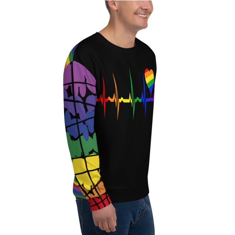 Unisex LGBTQ Rainbow Sweatshirt, Lgbtq Rainbow Pride, Gay Lesbian ...