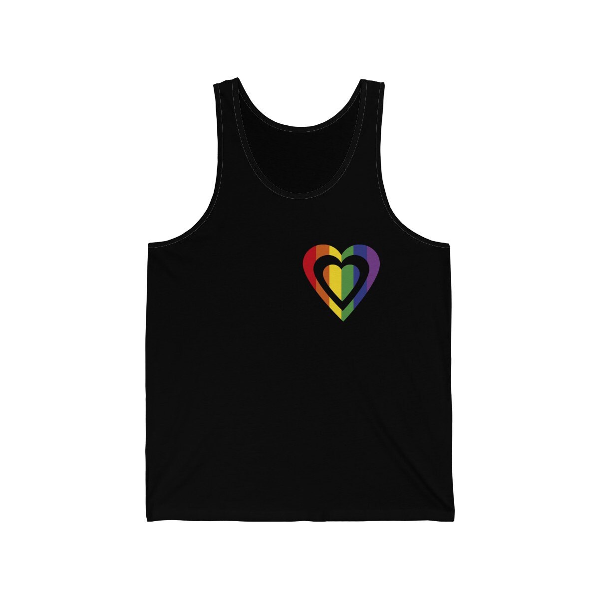 Gay Pride Tank Top, Pride Clothing Rainbow Heart Shirt, Lesbian Tank ...