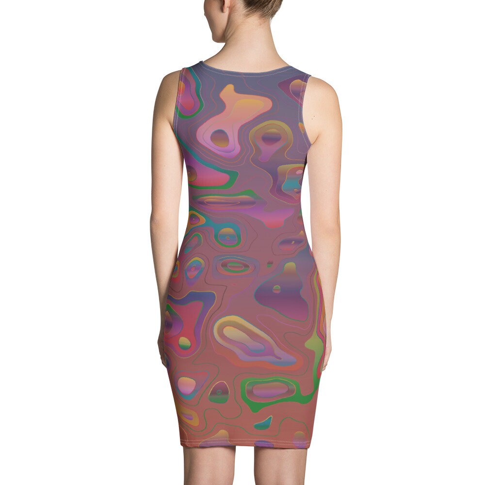 Rainbow Swirl Printed Dress, Colors, Casual Dresses, Fall Clothing ...