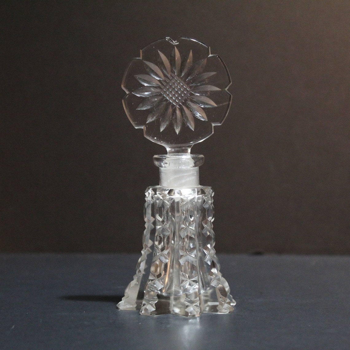 West Germany Lead Crystal Perfume Bottle With Stopper, Art Deco ...