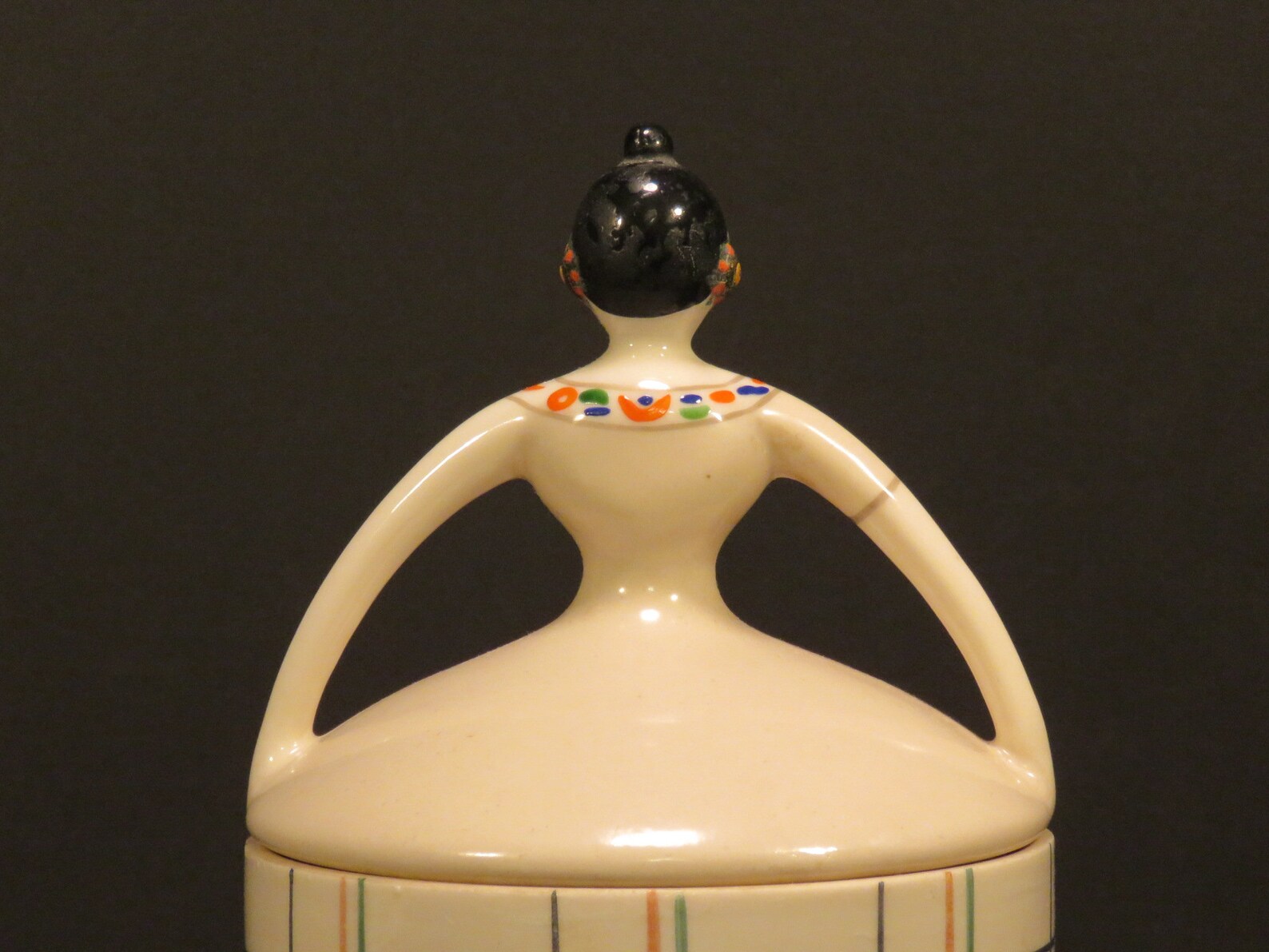 Fulper Pottery Art Deco Figural Lady Vanity Powder Dresser Jar / Stangl ...