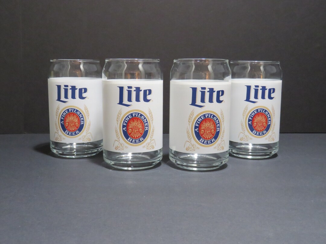 Vintage 4 Lite Beer Glasses "a Fine Pilsner Beer" by Miller Brewing Co ...