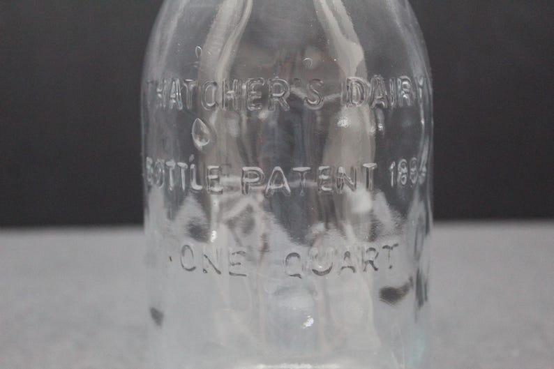Vintage Thatcher Dairy Clear Glass Absolutely Pure Milk Bottle ...