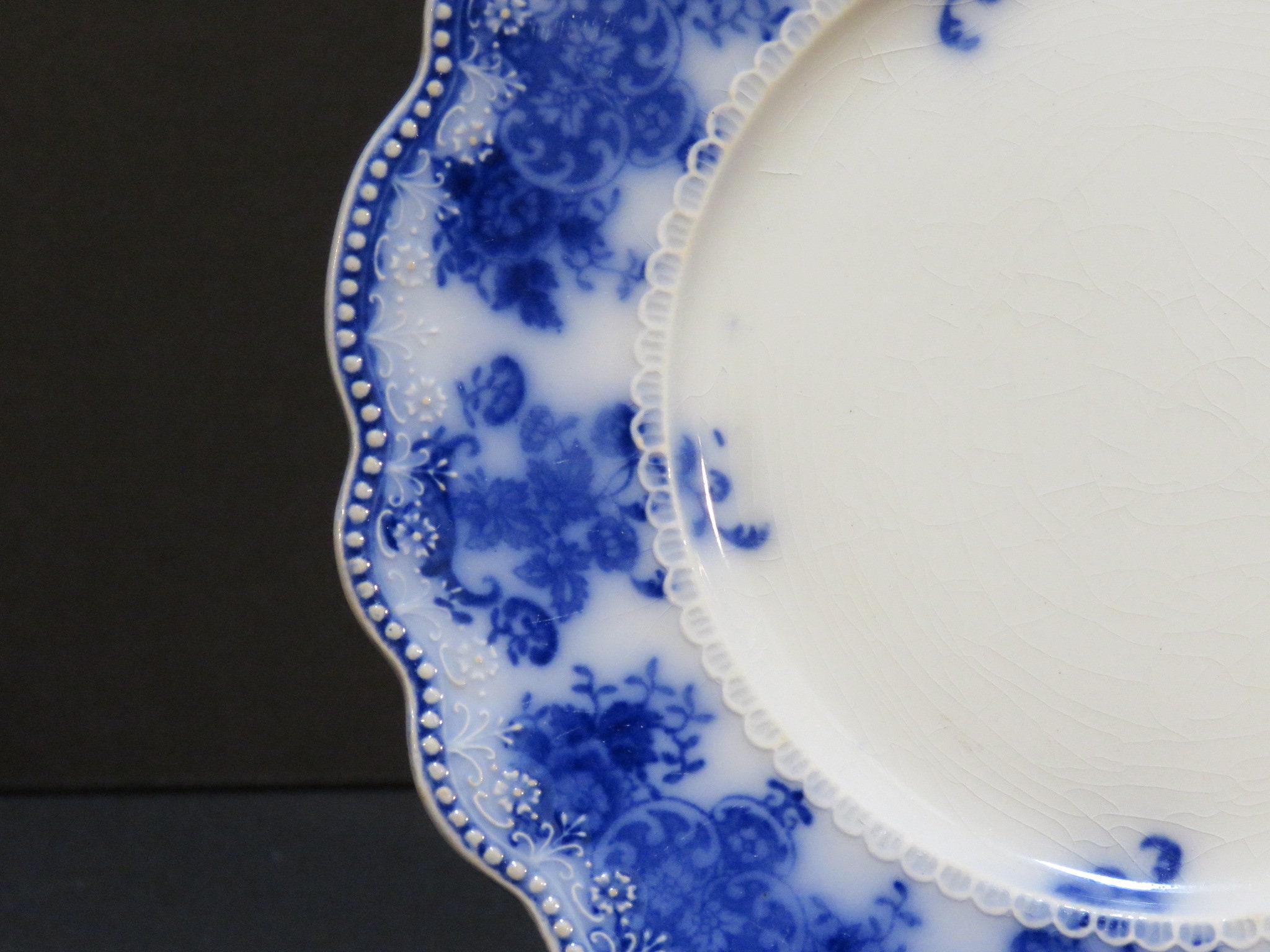 Antique W H Grindley Flow Blue osborne Pattern Bread & Butter Plate 6 3 ...