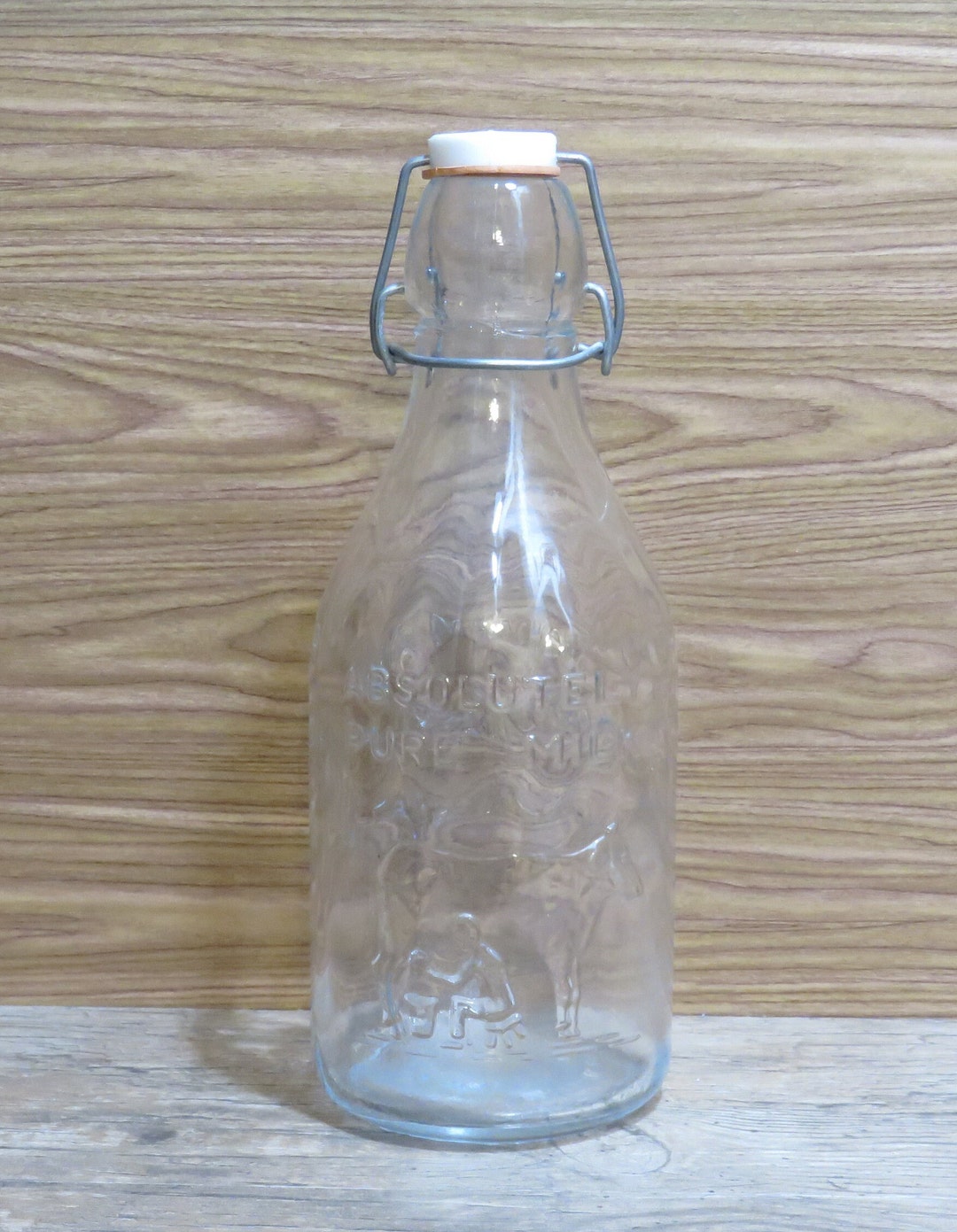Vintage Thatcher Dairy Clear Glass Absolutely Pure Milk Bottle ...