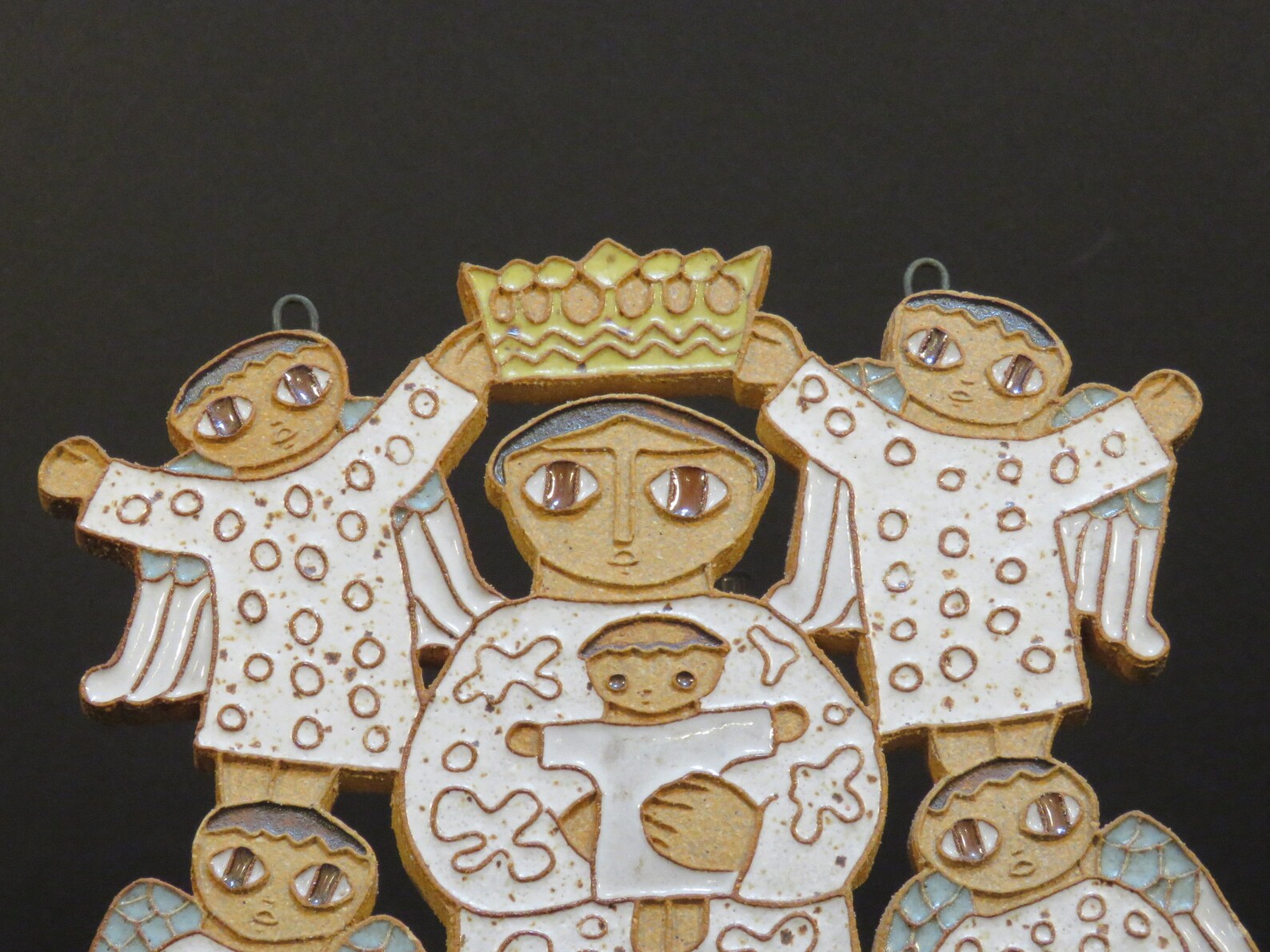 Vintage St Andrew's Abbey Hand Made Ceramic Mary, Jesus and Angels ...