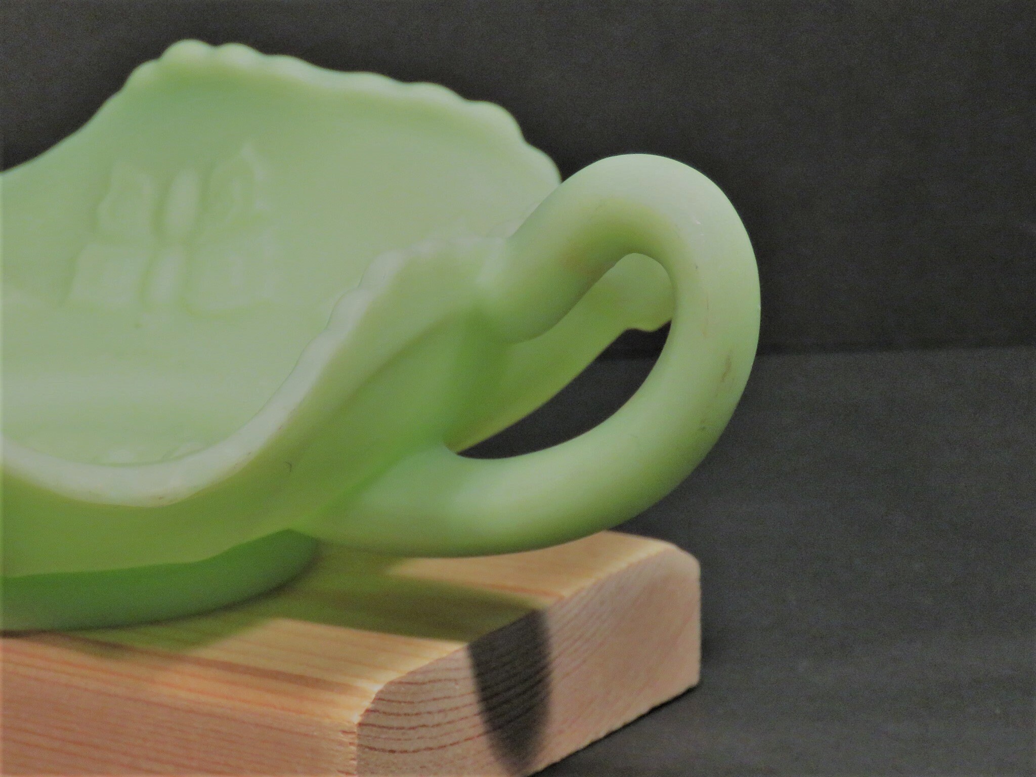 Vintage Fenton Lime Green Satin Uranium Glass Handled - Etsy