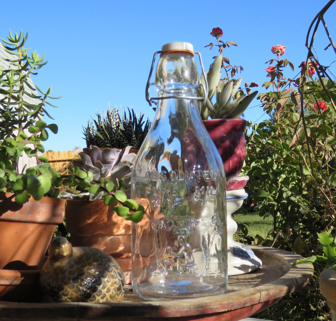 Vintage Thatcher Dairy Clear Glass Absolutely Pure Milk - Etsy