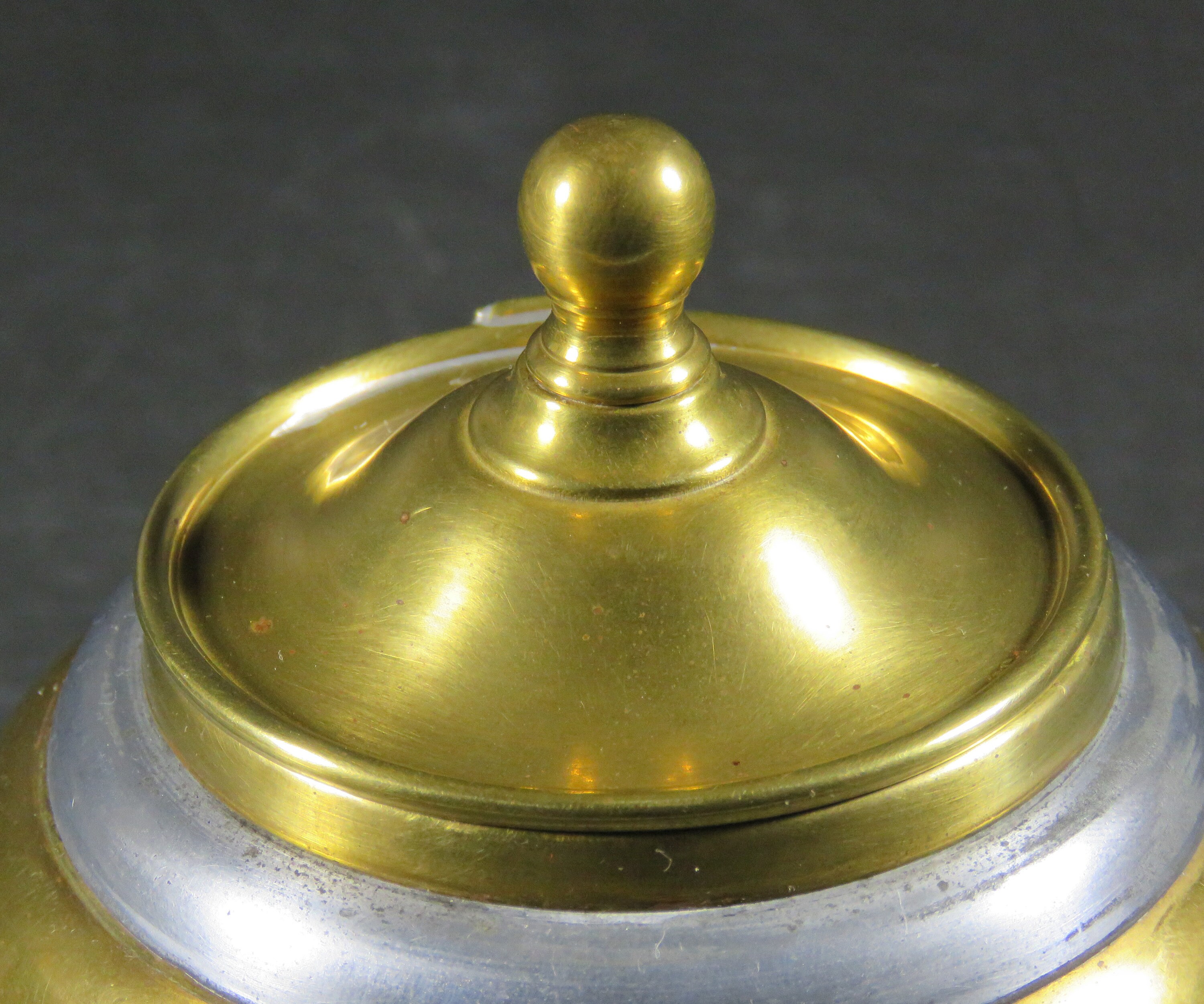 Vintage Brass Urn Inkwell Glass Insert Hinged Metal - Etsy