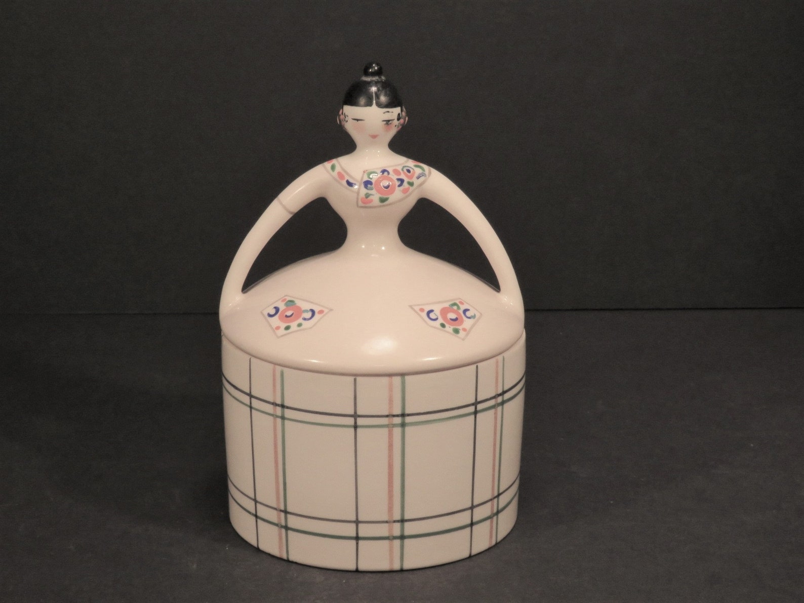 Fulper Pottery Art Deco Figural Lady Vanity Powder Dresser Jar / Stangl ...