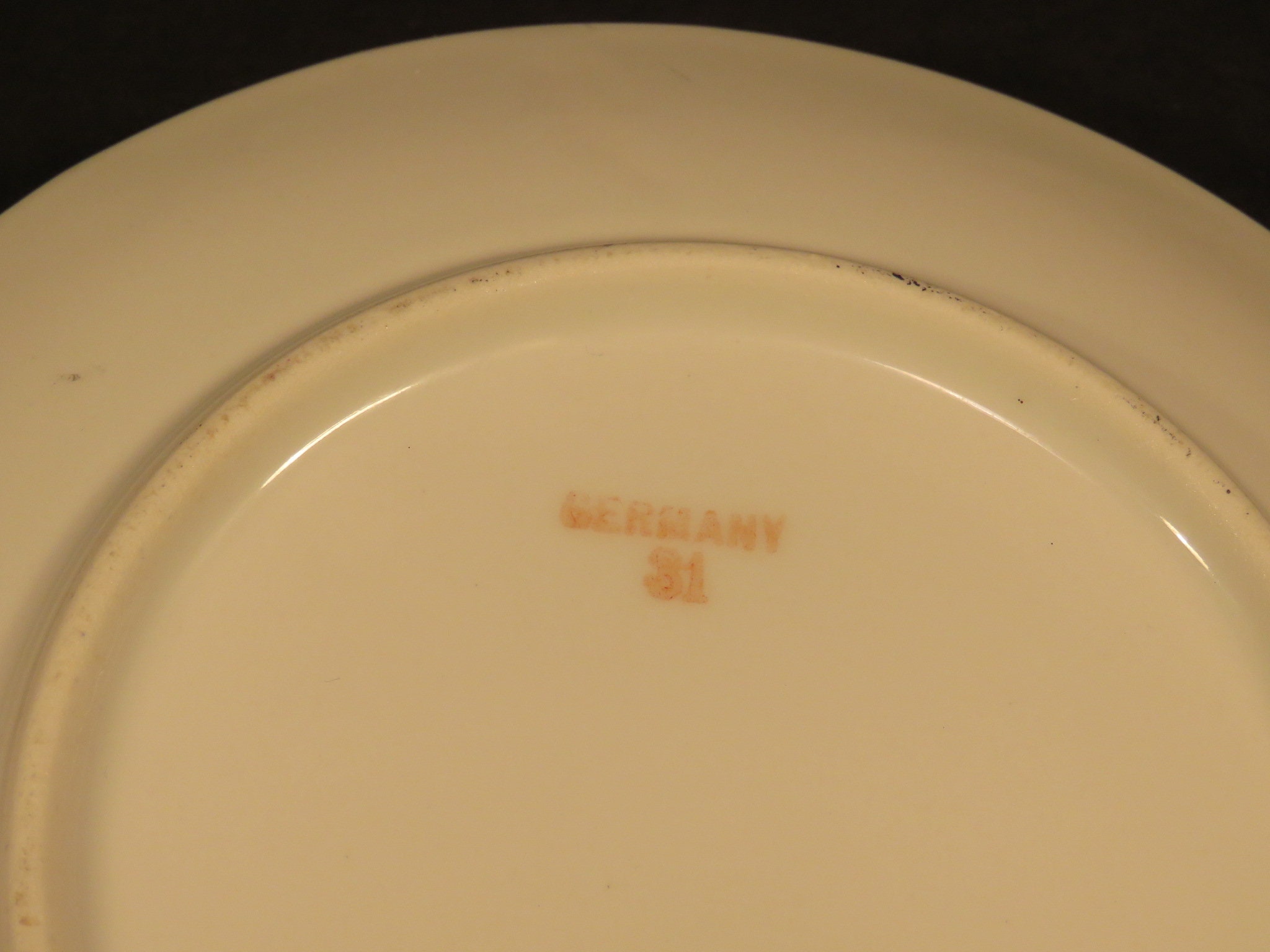 Antique German Nappy Handled Dish Hand Painted Pink White | Etsy