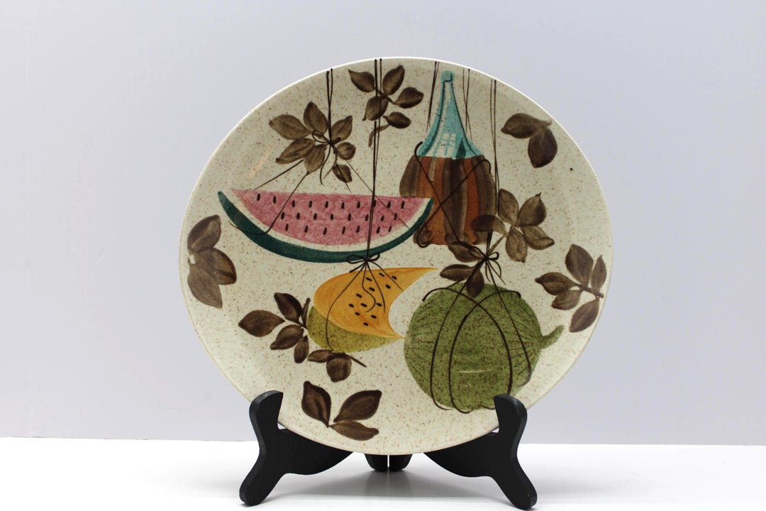 Red Wing Pottery "tampico" Oval Dinner Plate, Hanging Melons and Wine ...