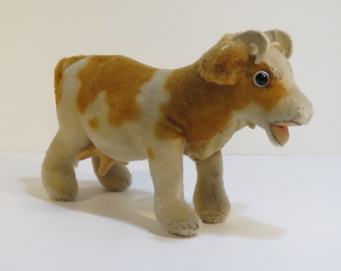 Vintage Steiff Mohair Bessy Cow With Open Mouth, Made in Germany in the ...