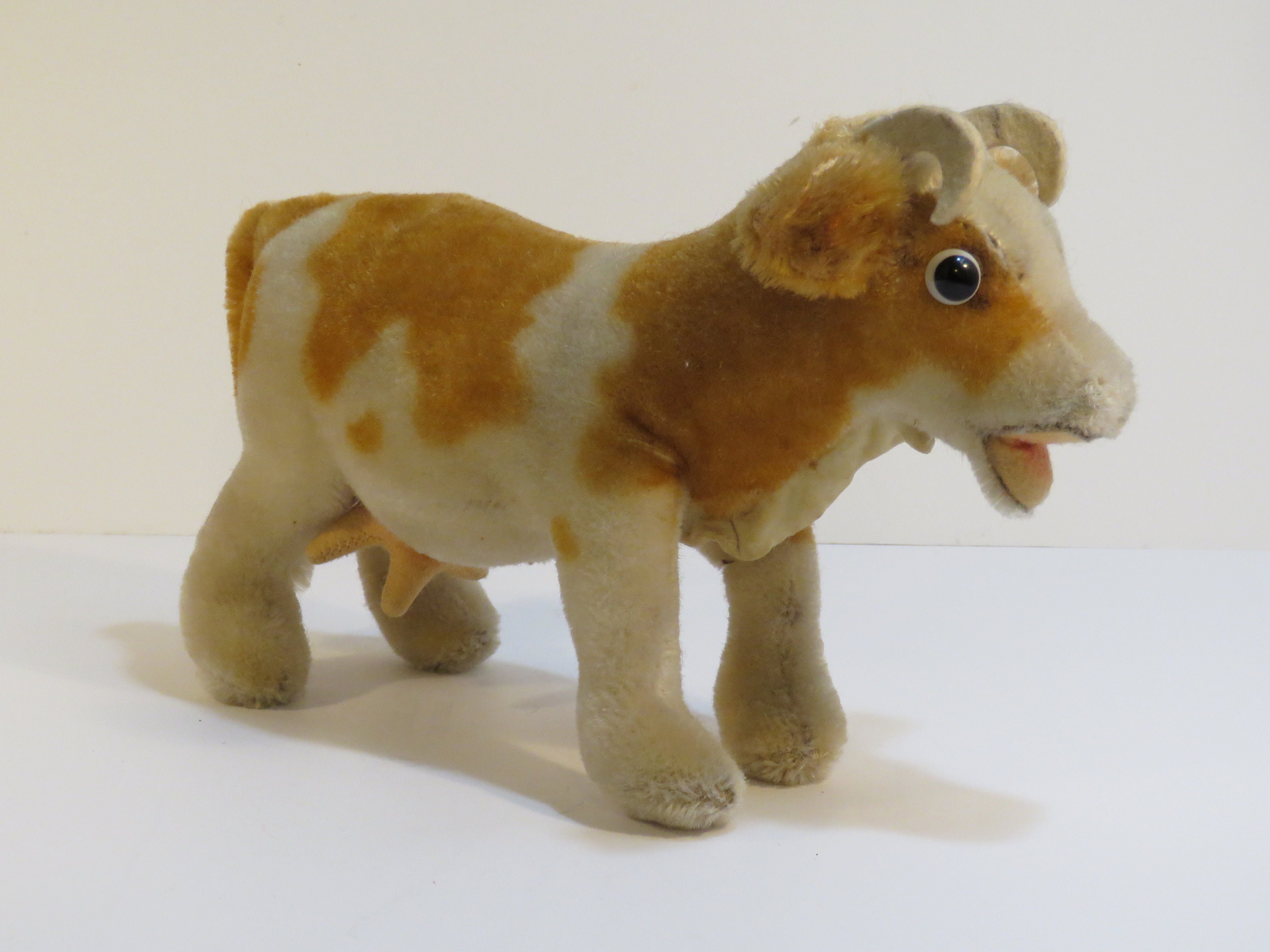 Vintage Steiff Mohair Bessy Cow With Open Mouth, Made in Germany in the ...