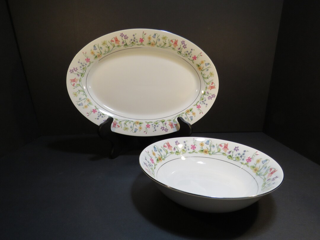 Set of 2 Crown Ming Fine China Dinnerware, Jian Shiang "susan" Pattern ...