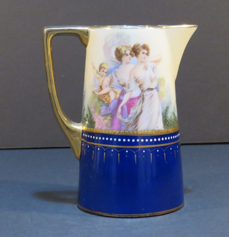 Antique Austrian Royal Vienna Style 5 Pitcher With Women and Cherubs ...