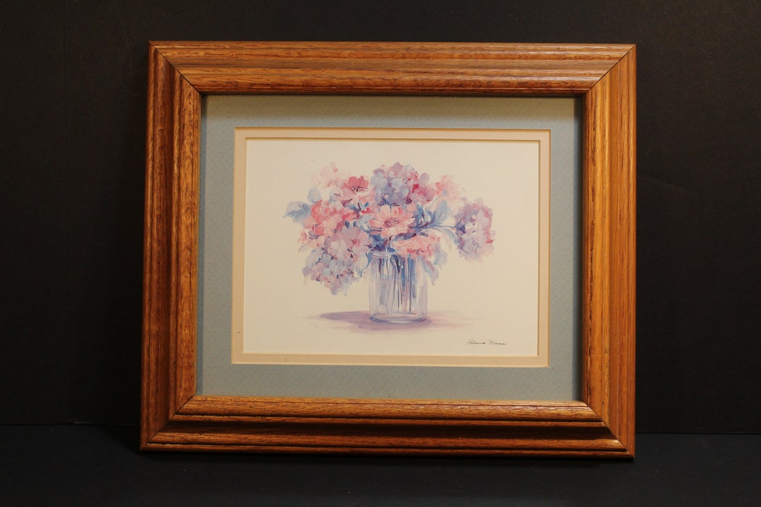 Patricia Mann Framed Still Life, Flower Bouquet in a Jar, 12 3/4" X 10 ...
