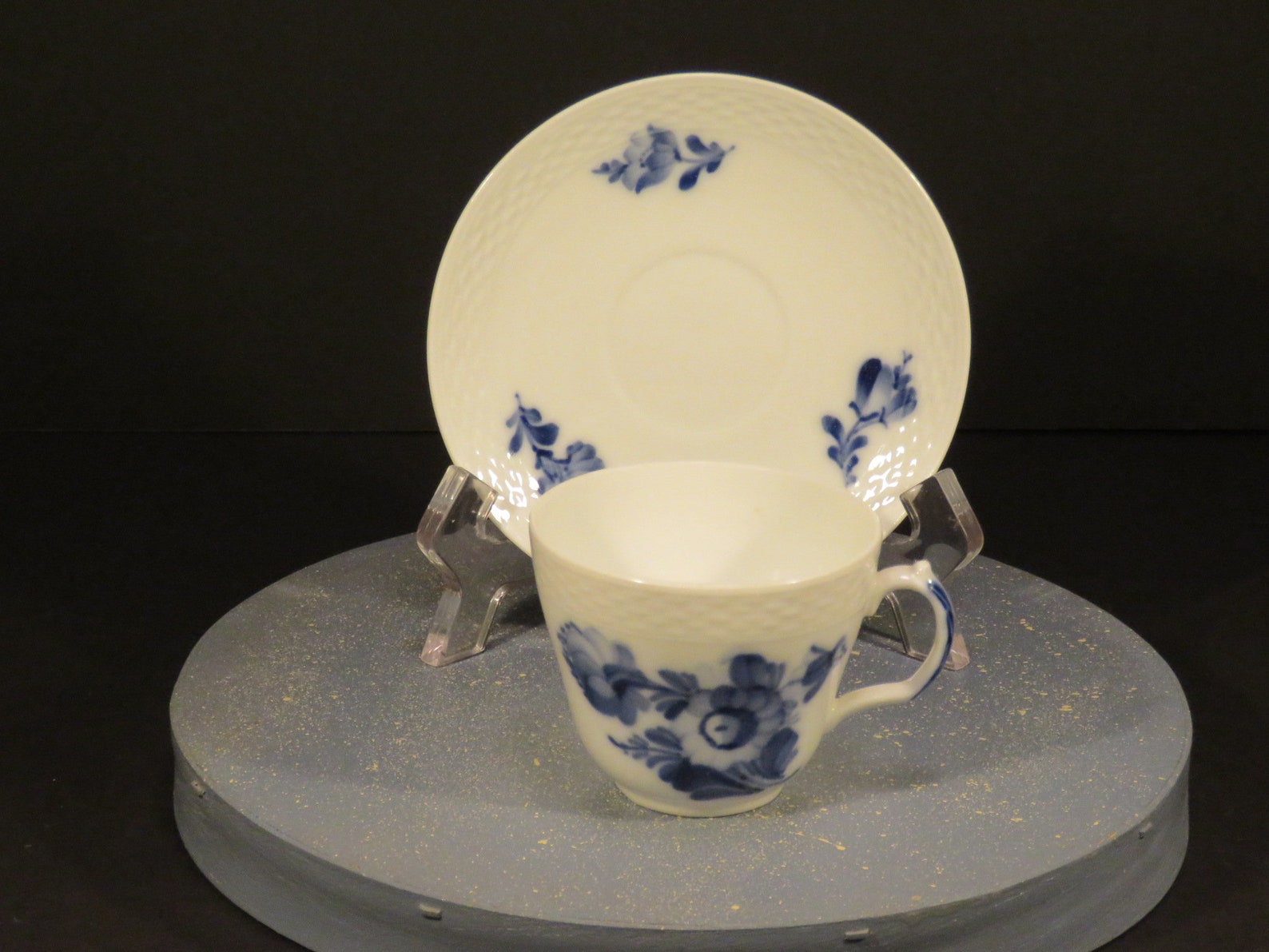 Royal Copenhagen Denmark Demitasse Tea Cup and Saucer blue Flowers ...