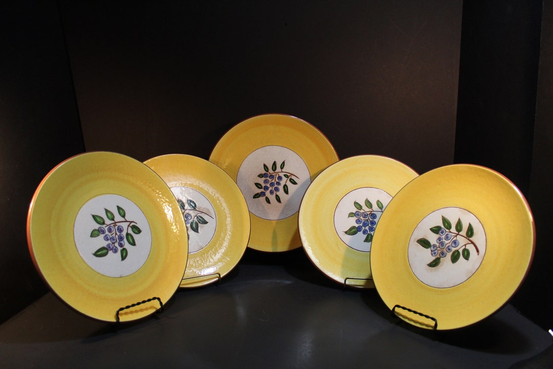 Set of 5 Stangl Blueberry Plates 1950-1979, Vintage Mid-century Pottery ...