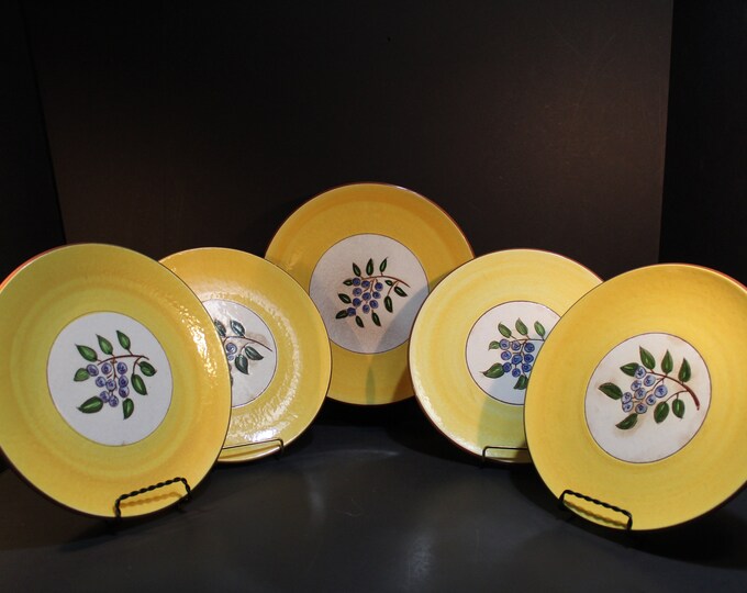 Set of 5 Stangl Blueberry Plates 1950-1979, Vintage Mid-century Pottery ...
