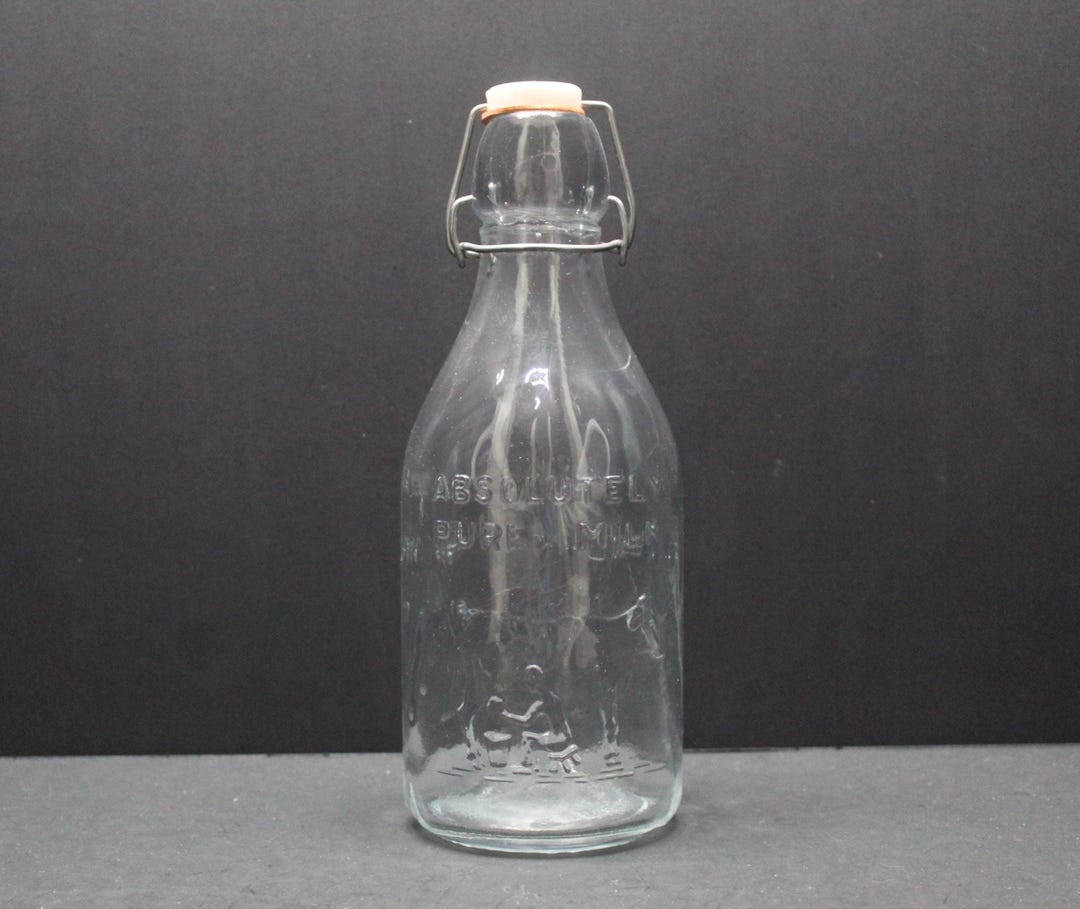 Vintage Thatcher Dairy Clear Glass Absolutely Pure Milk Bottle ...