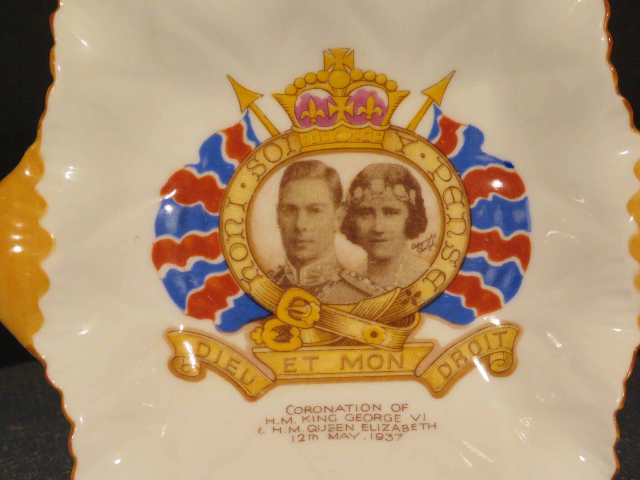 1937 King George VI and Queen Elizabeth Coronation Pin Dish, Shelley ...