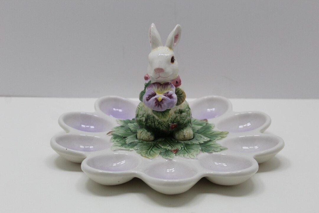 Corner Ruby Spring Collection Easter Bunny Rabbit Deviled Egg Ceramic ...