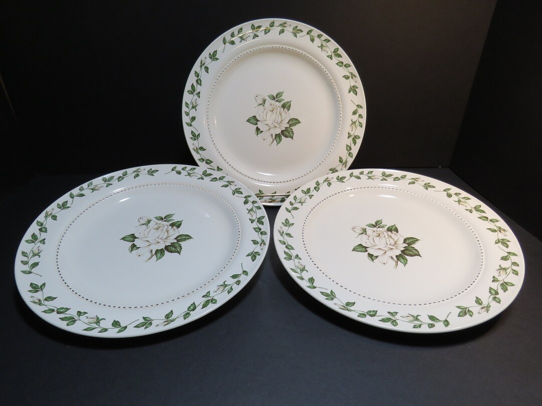 Vintage Superior Hall Quality Dinnerware Cameo Rose 10 1/4" Plates, Set ...