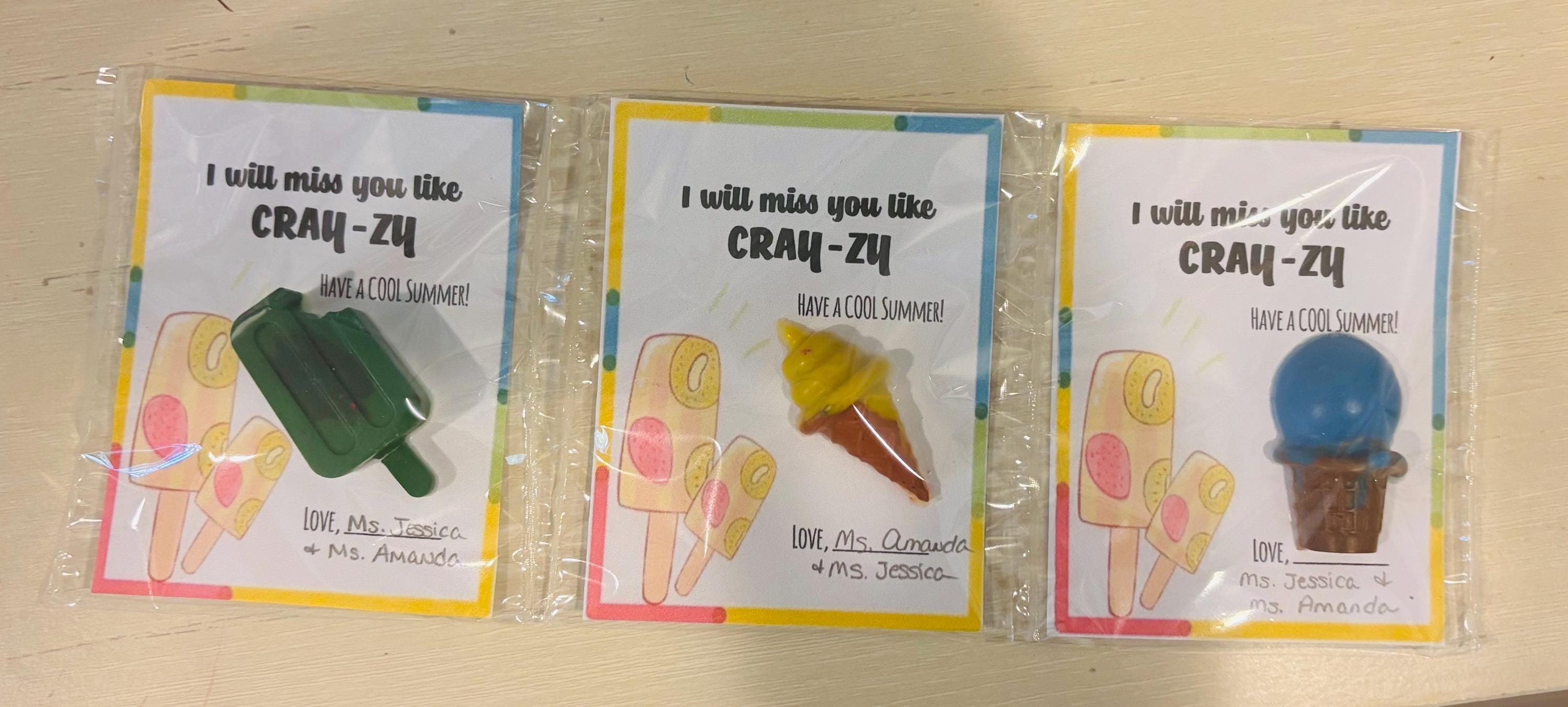 End of Year Gifts - Crayons - Ice Cream Crayons - Classroom Gifts - End ...