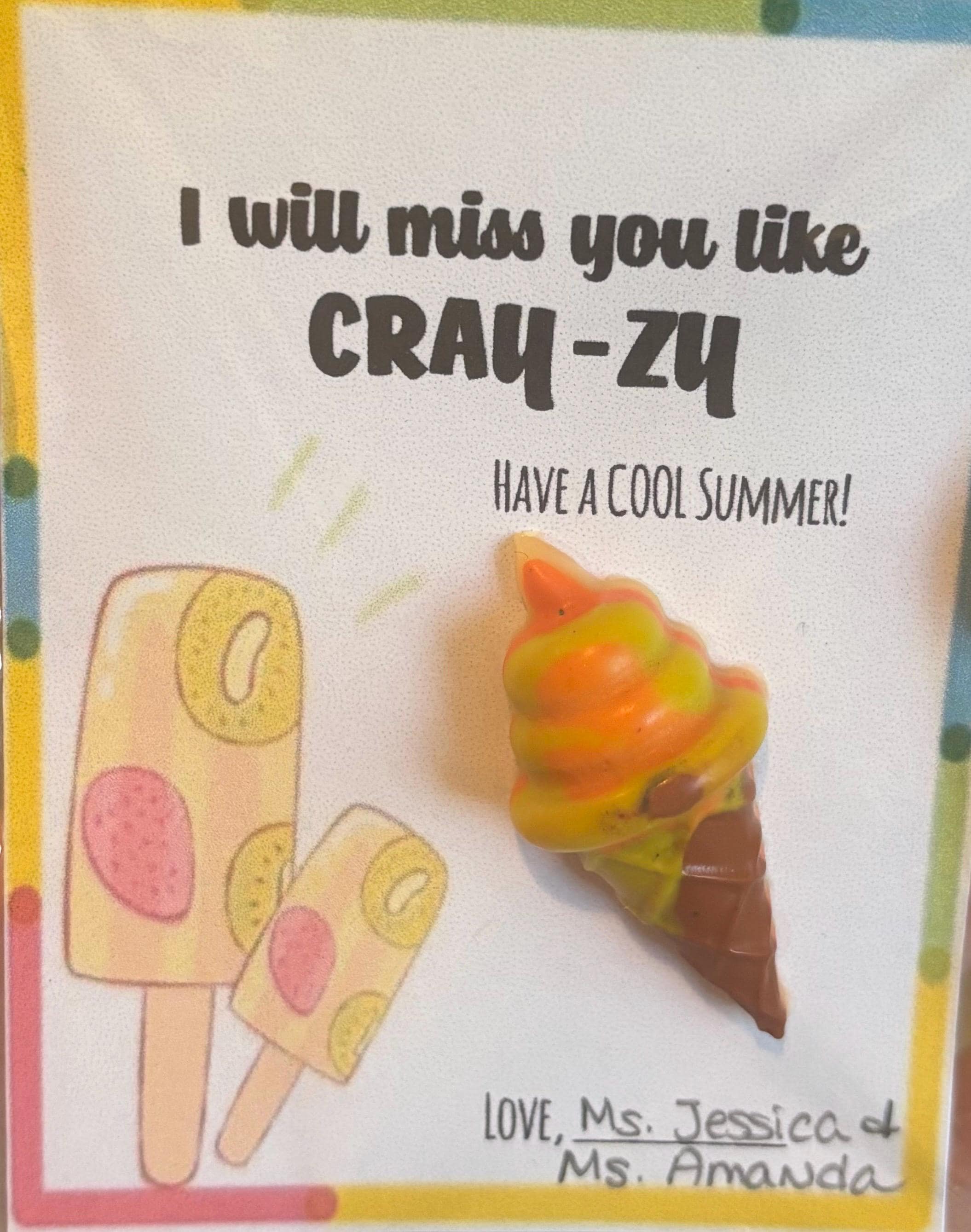 End of Year Gifts - Crayons - Ice Cream Crayons - Classroom Gifts - End ...