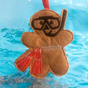 Scuba Diving Gingerbread Scuba Diver Gift, Gingerbread Snorkeller ...