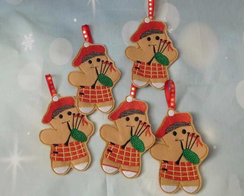 Gingerbread Scotsman Christmas Ornament: Felt Kilt Tree Decoration - Etsy