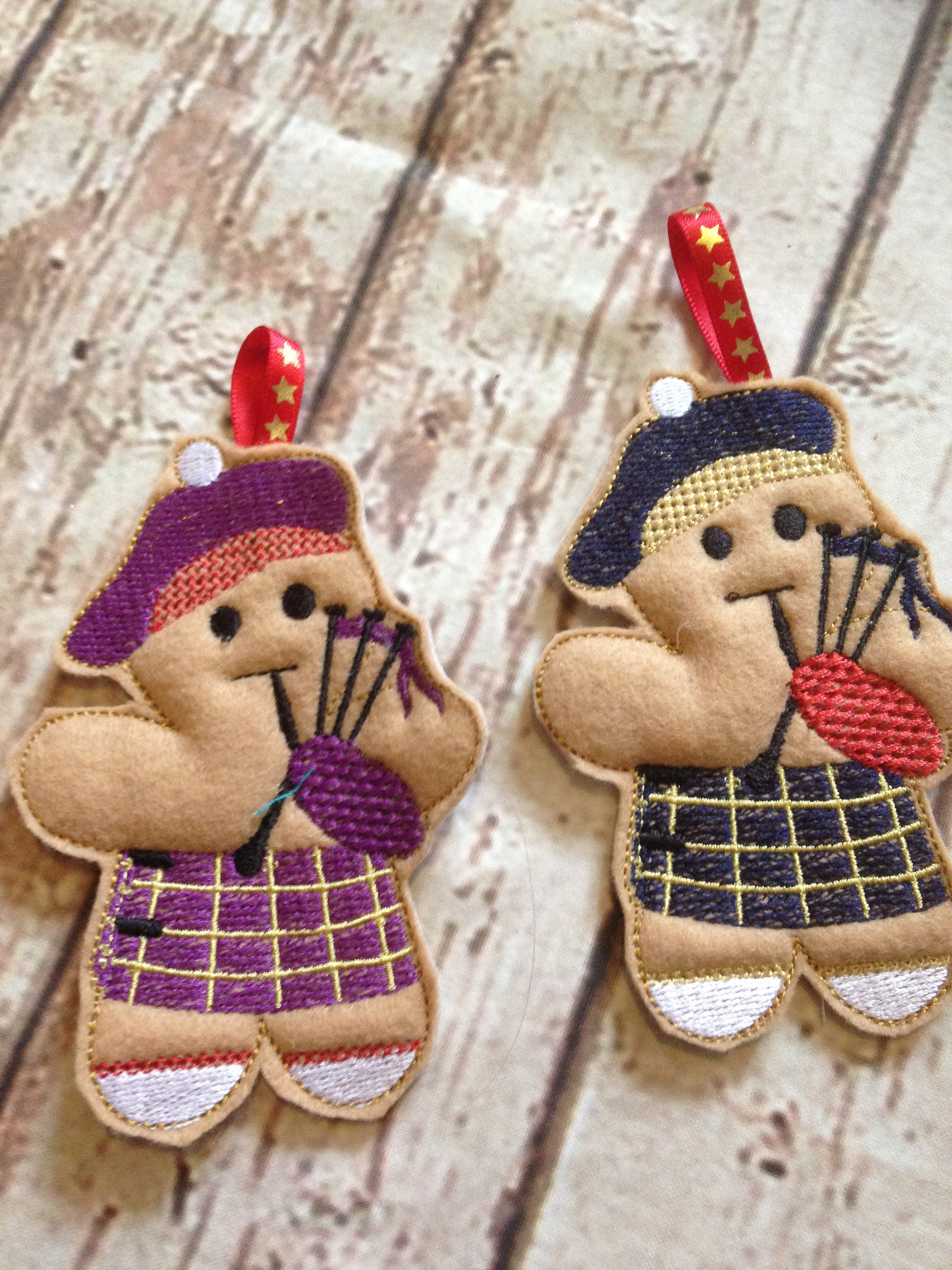 Gingerbread Scotsman Christmas Ornament: Felt Kilt Tree Decoration - Etsy