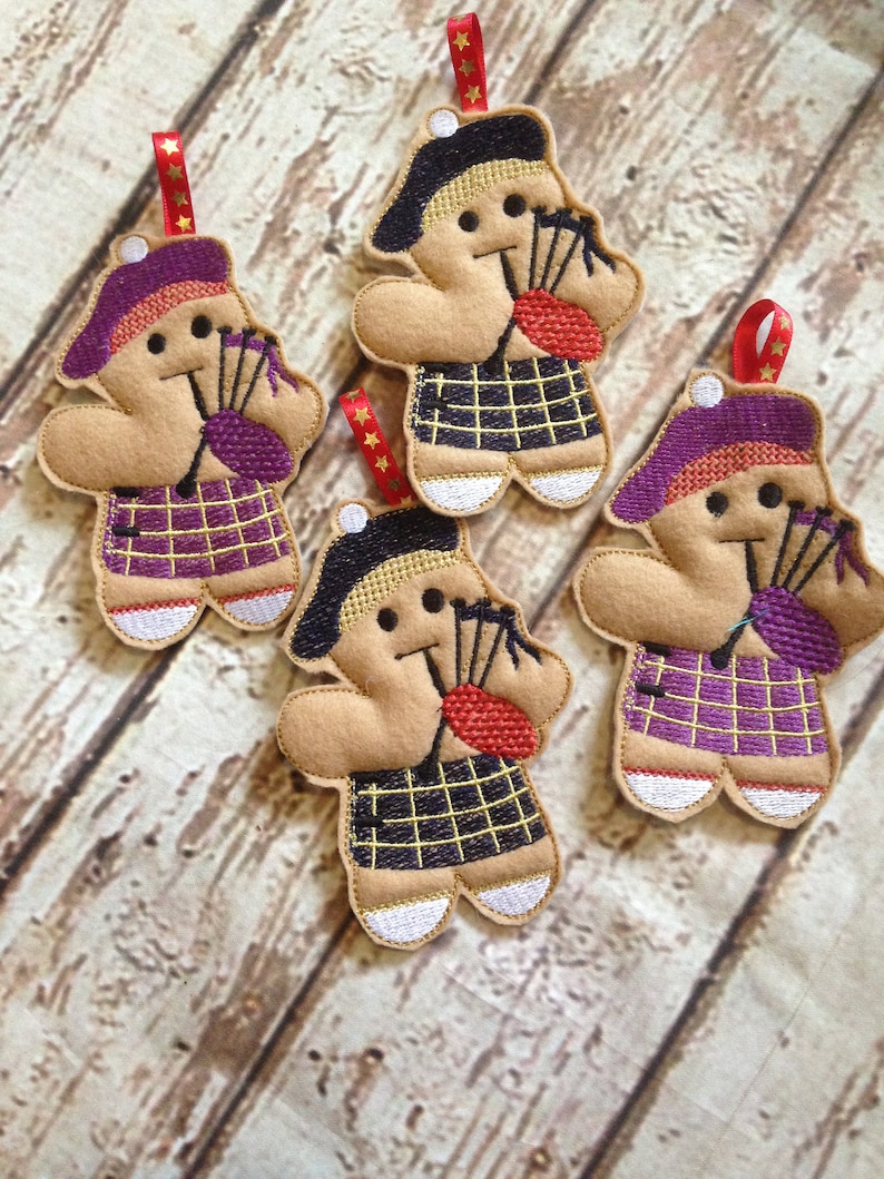 Gingerbread Scotsman Christmas Ornament: Felt Kilt Tree Decoration - Etsy
