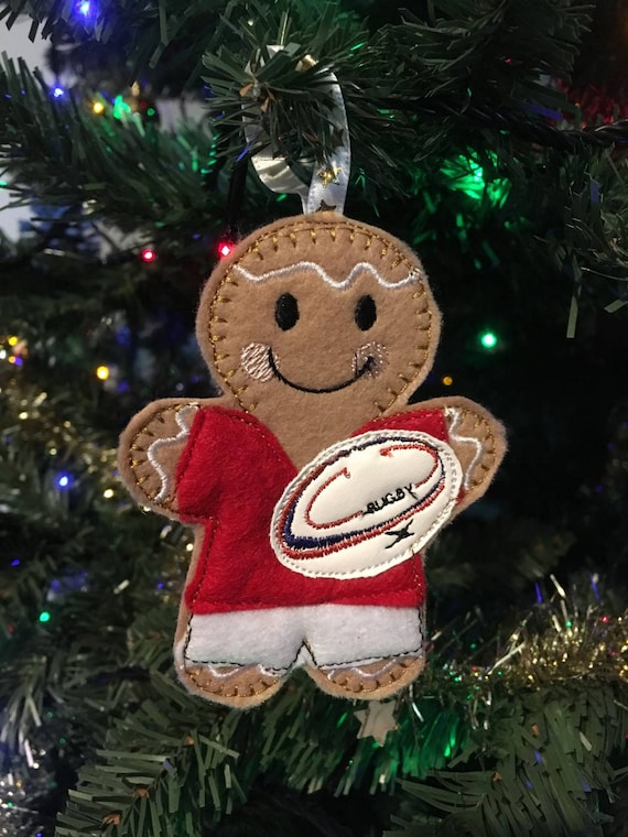 Gingerbread Rugby Player Gingerbread Cyclist Tree | Etsy UK
