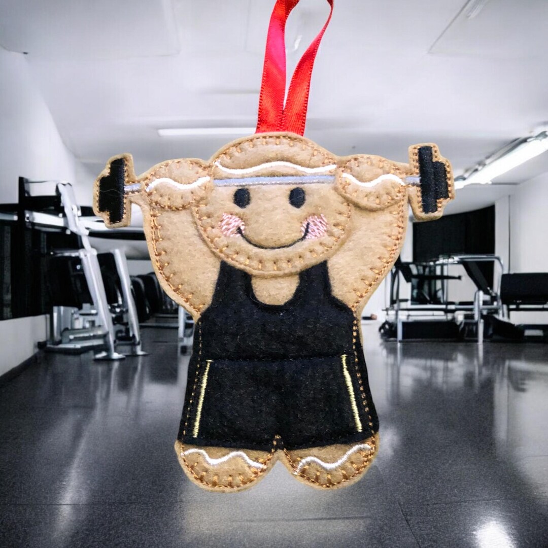 Gingerbread Man Weightlifter, Gingerbread Strongman, Tree Decoration - Etsy