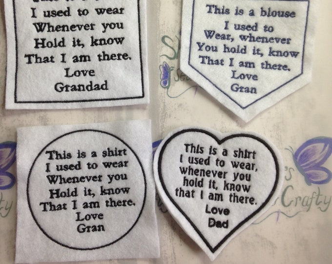 This is a Shirt Memory Patch, Loved One Memory Bear Patch, Memory Floor ...