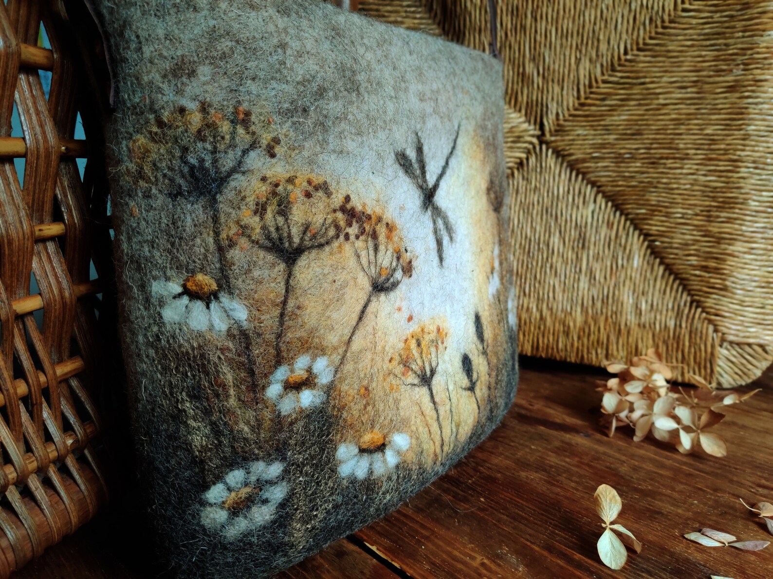 Unique Hand Made Felted Wool Shoulder Crossbody Messenger Bag | Etsy