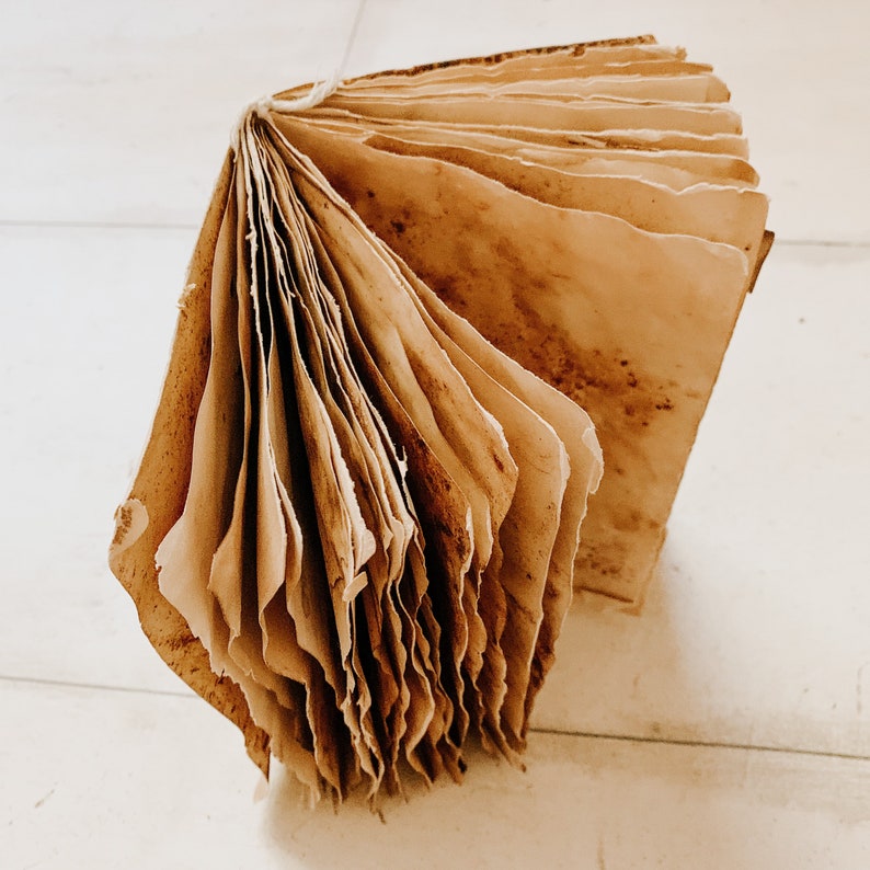 Tea dyed paper journal coffee stained paper Grit and Hope | Etsy