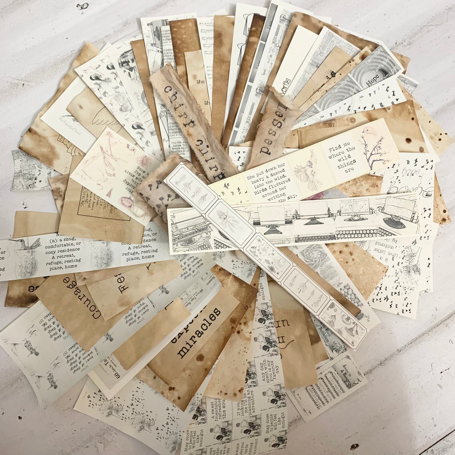 Mega Ephemera and Scrap Bundle Tea Stained Paper Journal - Etsy