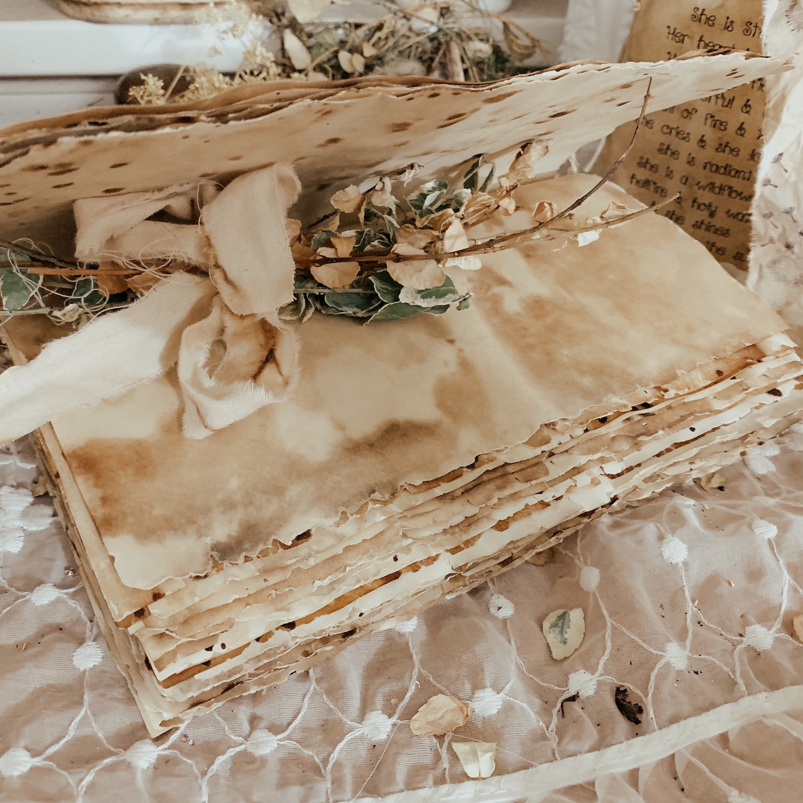 Tea Dyed Paper Journal Coffee Stained Paper Grit and Hope - Etsy