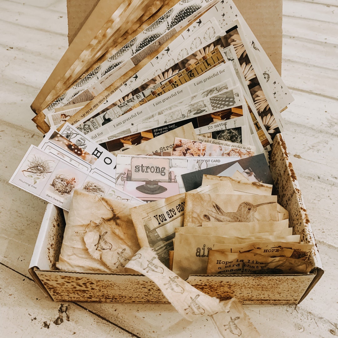 GIANT 100 Piece SAMPLER BOX Journal Kit,tea Dyed Paper, Coffee Stained ...